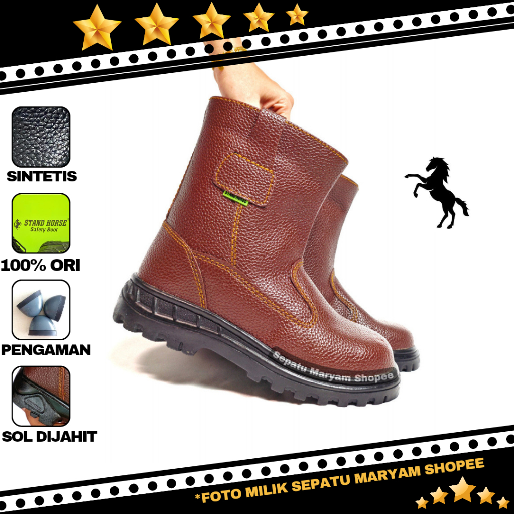 Jual Sepatu Kerja Proyek Safety Boots Ujung Besi Sepatu Safety Murah ...
