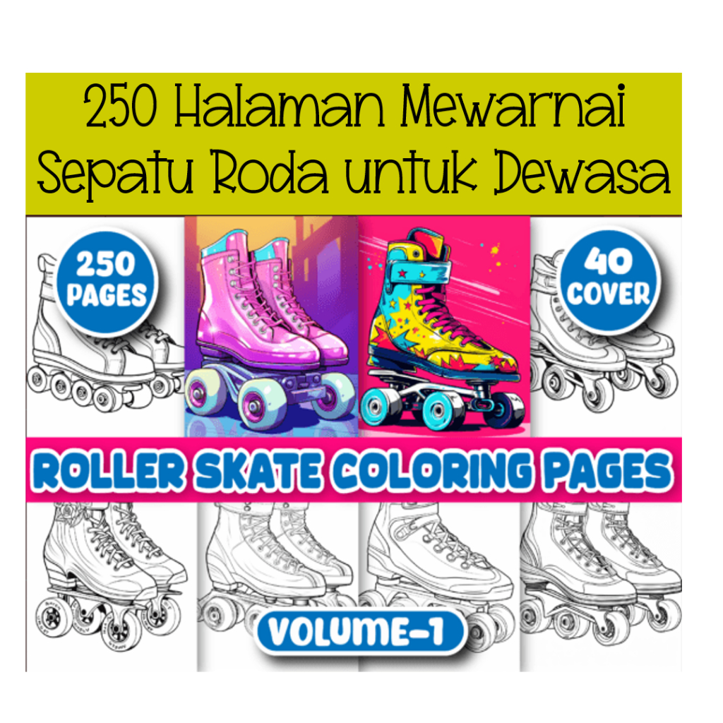 Jual 250 Halaman Mewarnai Sepatu Roda untuk Dewasa | Shopee Indonesia