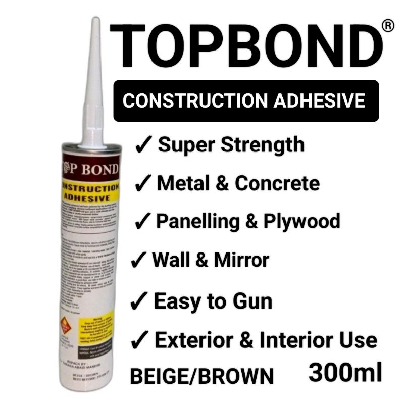 Jual Lem Kayu/Cermin TOPBOND Construction Adhesive (SETARA MAXBOND ...
