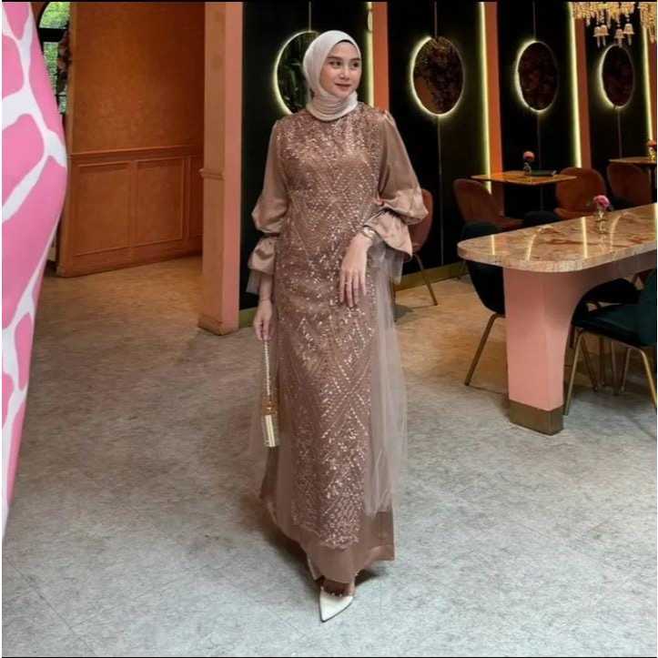 Jual LINNI DRESS KONDANGAN GAMIS BRUKAT TERBARU GAUN KONDANGAN MUSLIMAH MAXI DRESS WANITA MUSLIM ...