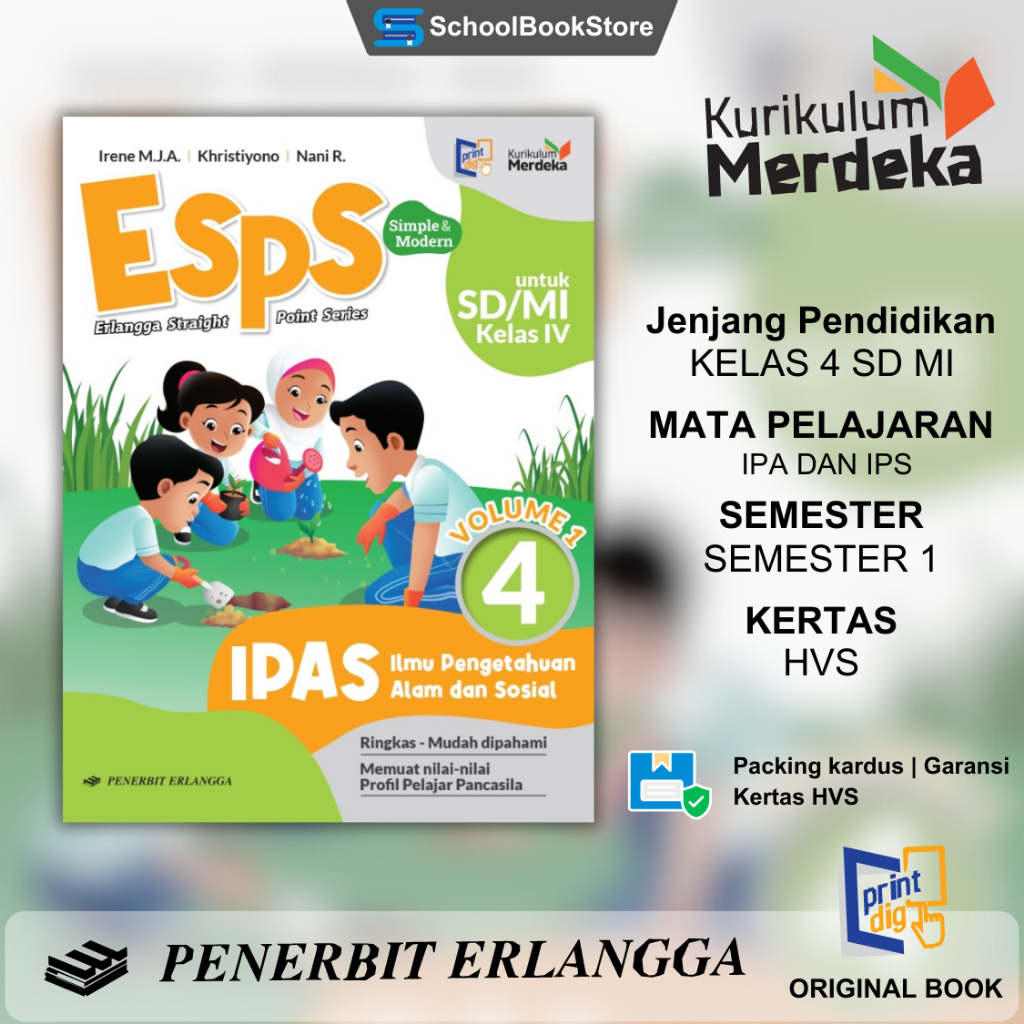 Jual BUKU IPA IPS KELAS 4 SD KURIKULUM MERDEKA PENERBIT ERLANGGA ...