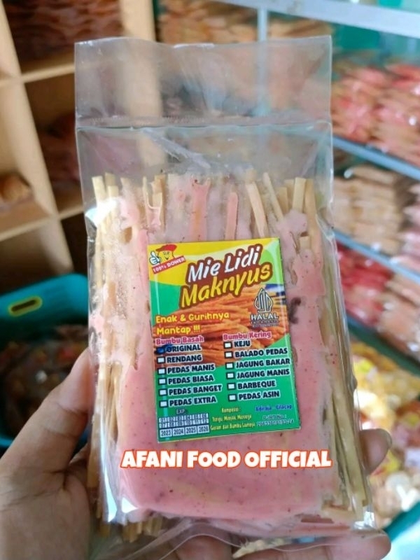 Jual MIE LIDI GEPENG PEDAS BUMBU BASAH MAKNYUS 120g | Shopee Indonesia