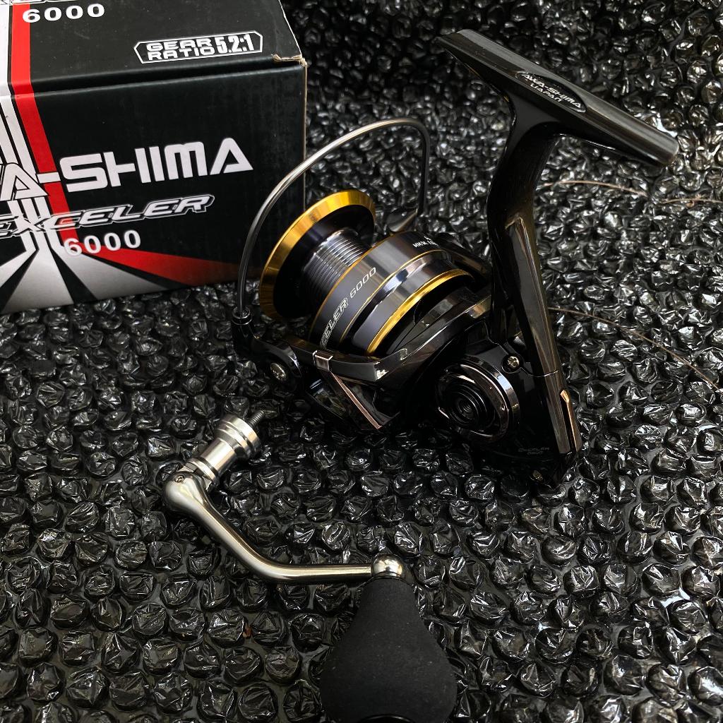 Jual Awashima Exceler Reel Spinning Power Handle Bahan Graphit Warna ...