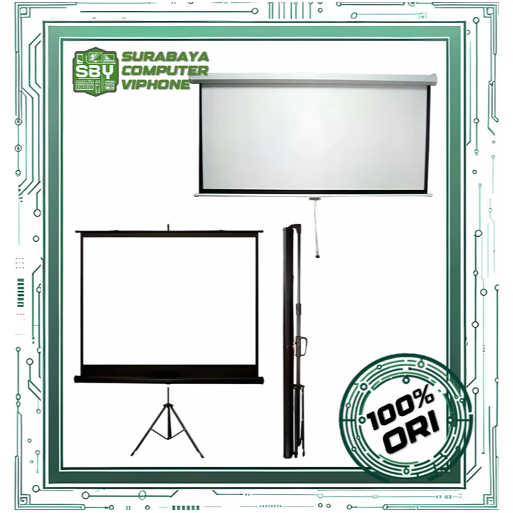 Jual Layar Proyektor Tripod | Wall Mount (Dinding) | Shopee Indonesia