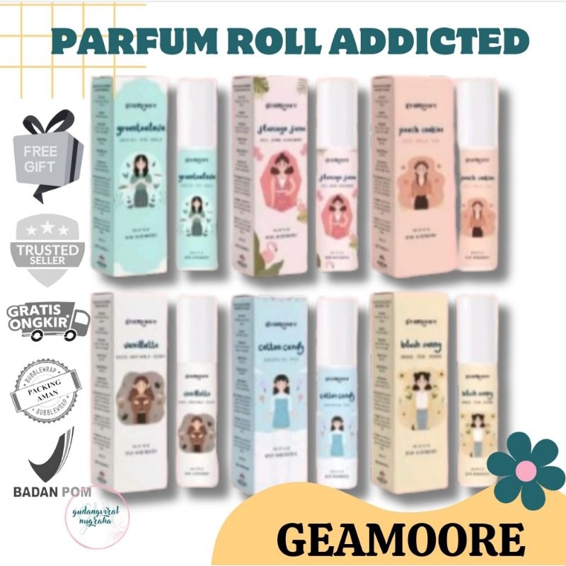 Jual ☘️GVN☘️ PARFUM ADDICTED SERIES GEAMOORE 5ML GREENTEALOVA GEAMOORE ...