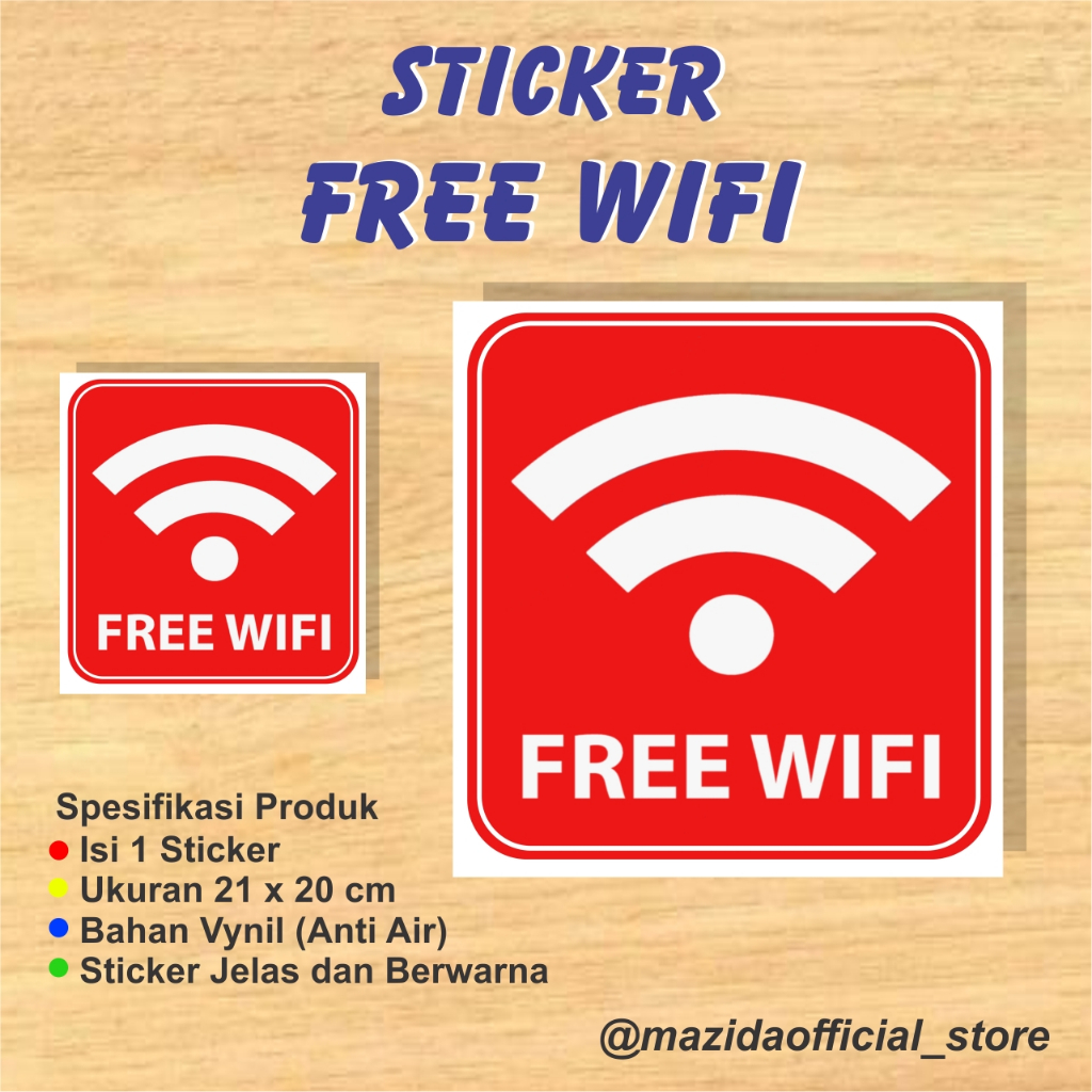 Jual Sticker Free Wifi Wifi Gratis Anti Air | Shopee Indonesia