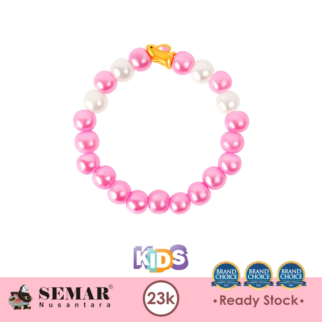 Jual Gelang Emas Anak Candy Pearl Dop Rabbit Gold 23K Semar Nusantara ...