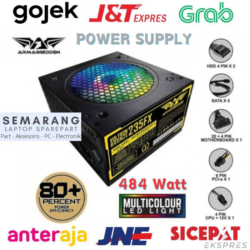 Jual PSU ARMAGEDON VOLTRON BRONZE 235FX 484watt Power Supply Gaming Rgb | Shopee Indonesia