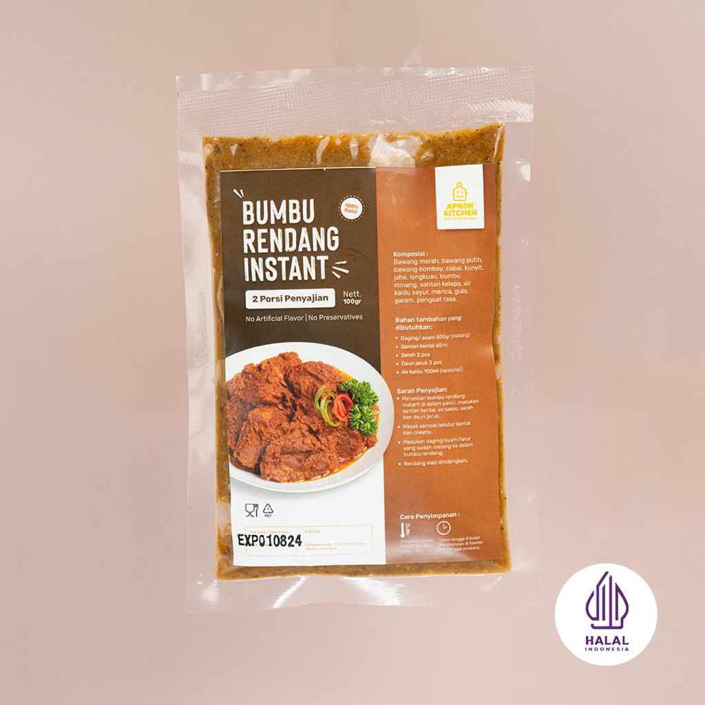 Jual Apron Kitchen Bumbu Rendang Instant Bumbu Masak 100gr | Shopee ...