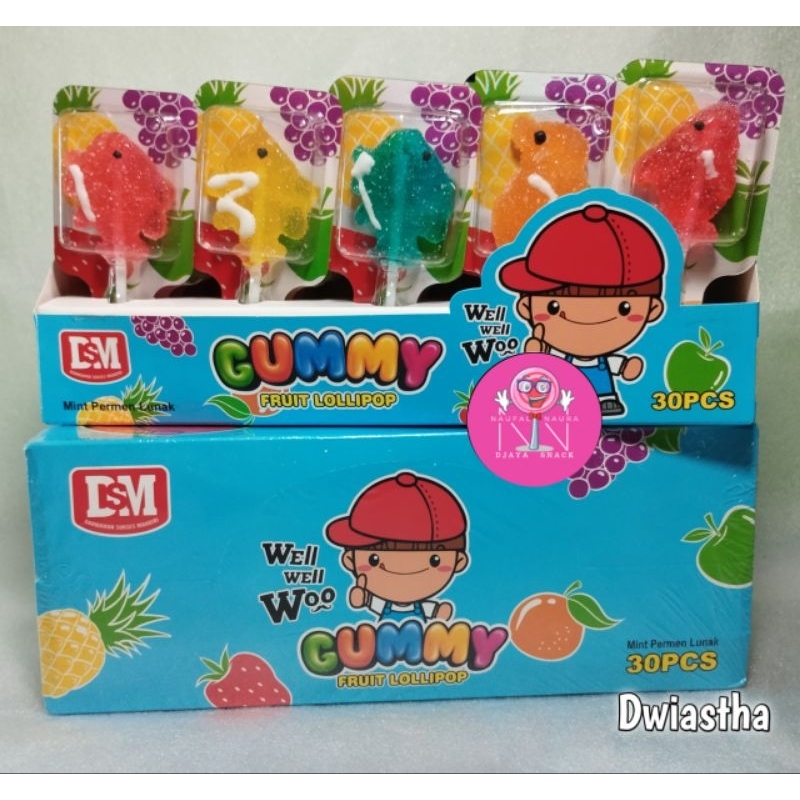 Jual DSM PERMEN GUMMY FRUIT LOLLIPOP 1 PAK ISI 30PCS | Shopee Indonesia