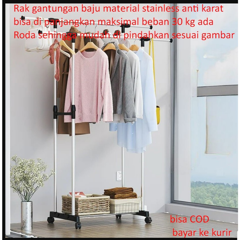Jual Rak gantungan baju material stainless anti karat bisa di ...