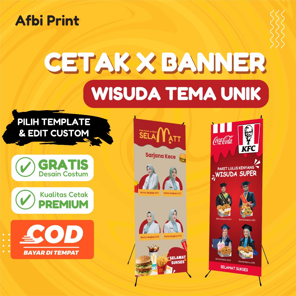 Jual Cetak X Banner Wisuda Tema unik, Seminar proposal, Sidang Skripsi ...