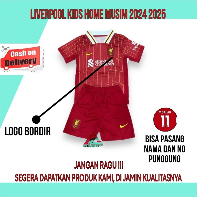 Jual Jersey Liver pol kids home Musim 2024 2025 Kualitas Terbaik ...