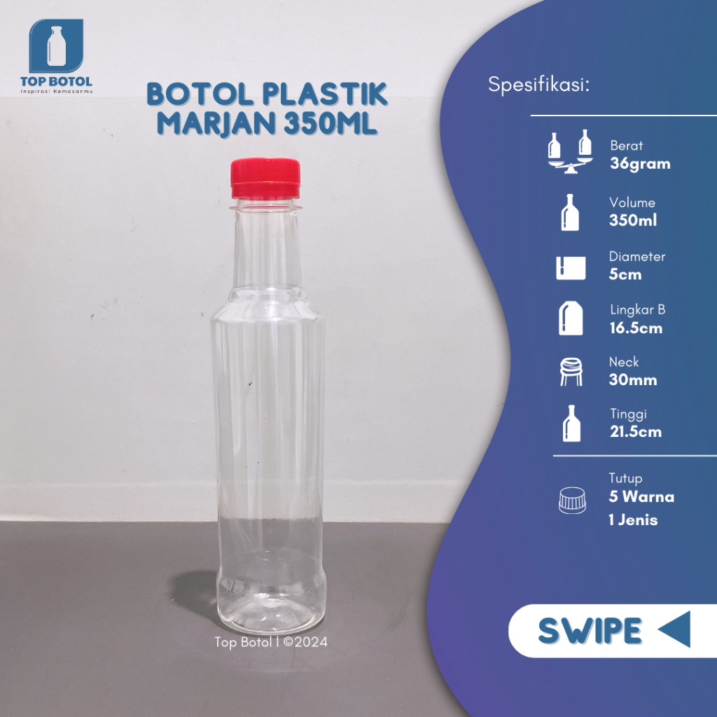 Jual (Paket isi 30pcs) Botol plastik PET 350ml marjan madu minuman ...