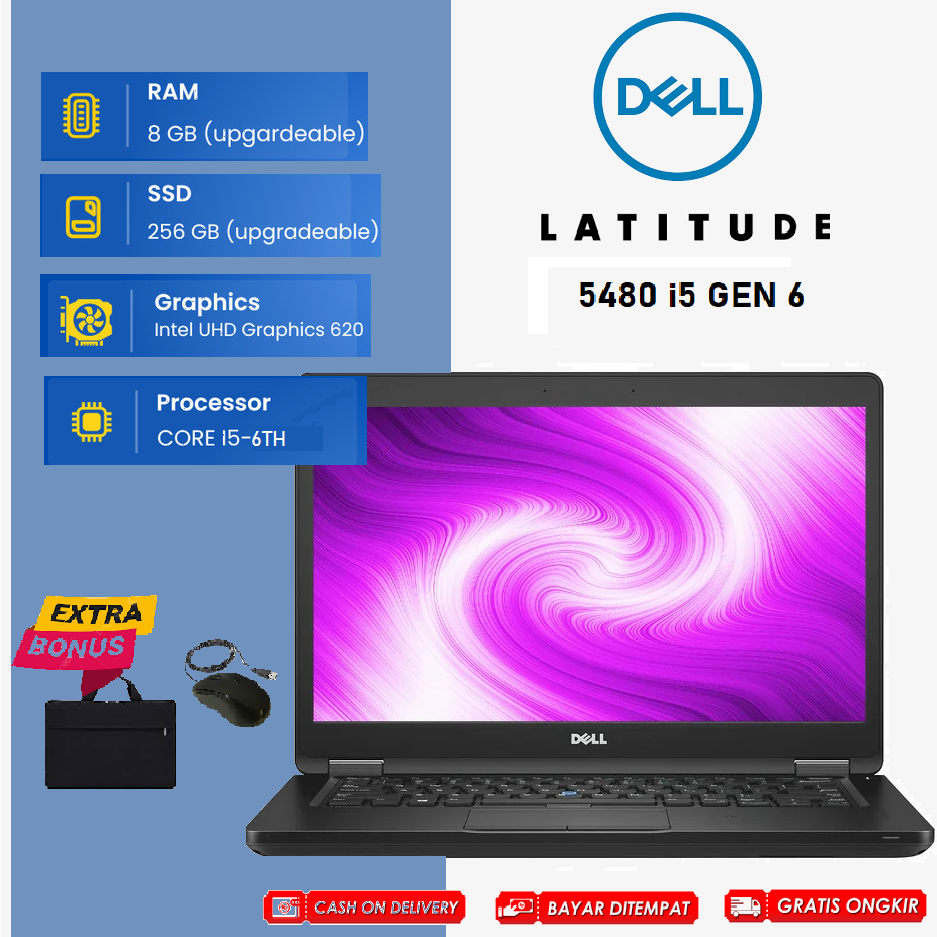 Jual Laptop Dell Latitude 5480 Core i5 Gen 6 RAM 16GB-256SSD Layar 14inc | Shopee Indonesia