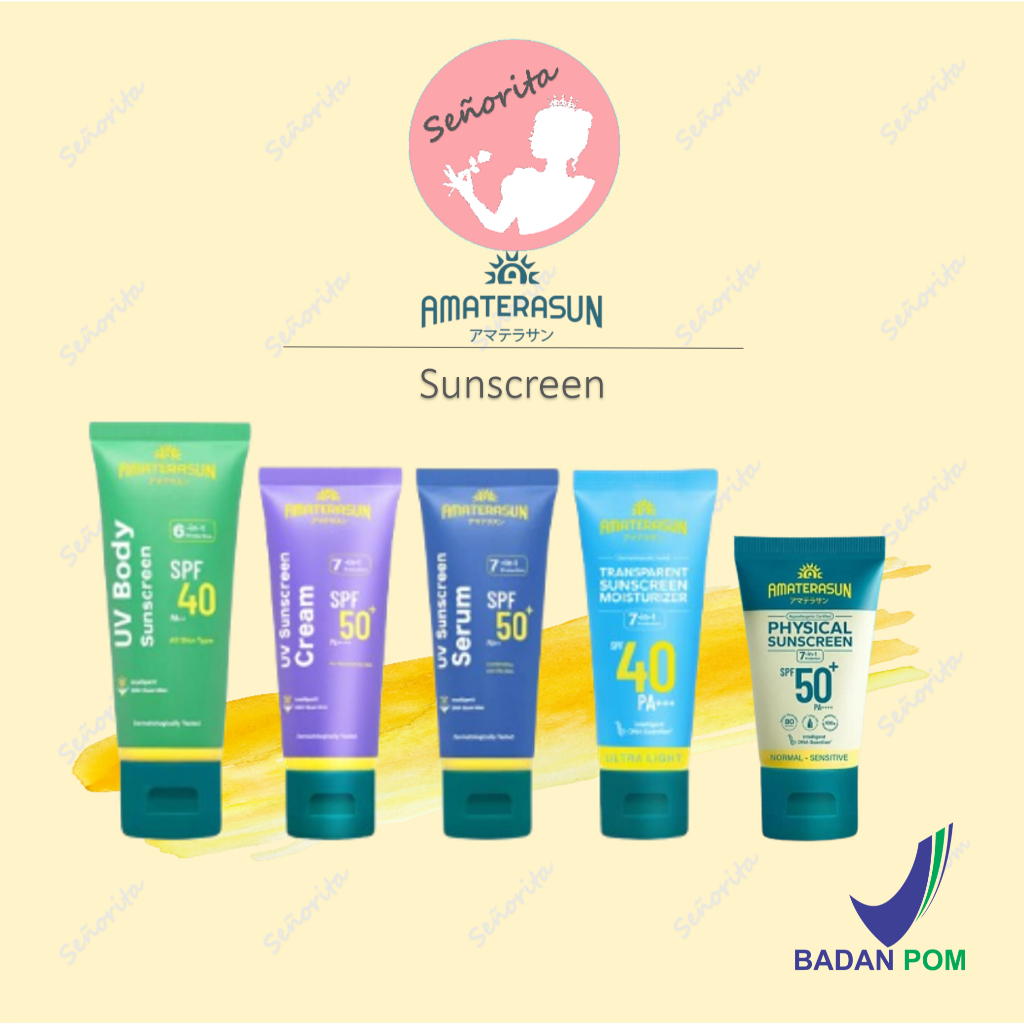 Jual AMATERASUN Transparent Sunscreen Spf40 / UV Sunscreen Serum Spf50 / UV Sunscreen Cream ...