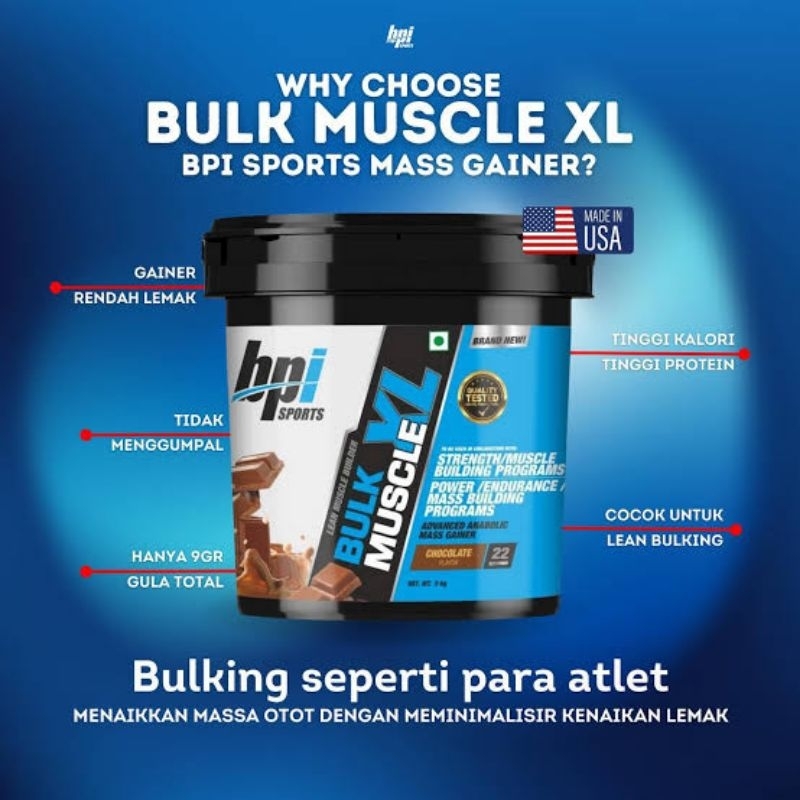 Jual bpi Bulk Muscle XL 10 Lbs BPOM Susu Fitness bpi Bulk XL 10Lbs Susu ...