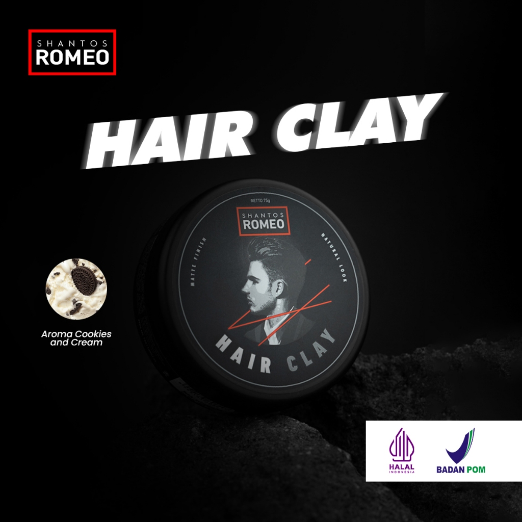 Jual Shantos Romeo Hair Clay Pomade Pomade Rambut Pomade Pria Minyak ...