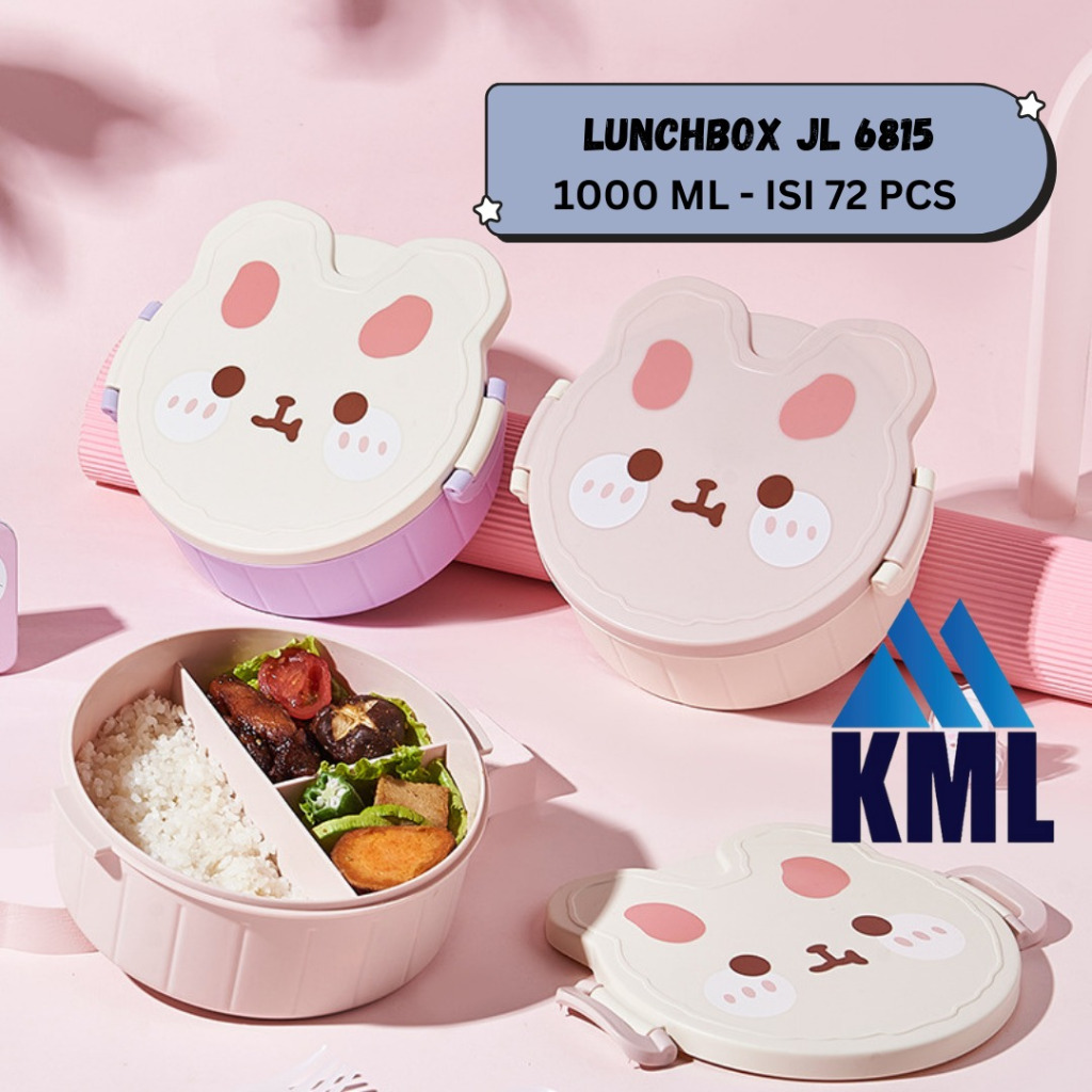 Jual LUNCH BOX ATAU KOTAK BEKAL TEMPAT MAKAN LUCU 3 SEKAT FREE SENDOK ...