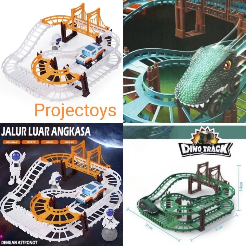 Jual Mainan Rel Mobil Elektrik DIY set Car Railway Theme Outer Space ...