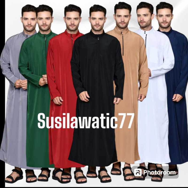 Jual jubah baju gamis pria Arab Saudi slimfit original tangan panjang ...