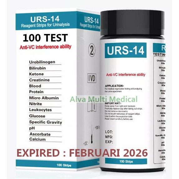Jual Urin Tes 14P/Urinalysis Test Strips 14 Parameter/Urine Test Strip ...