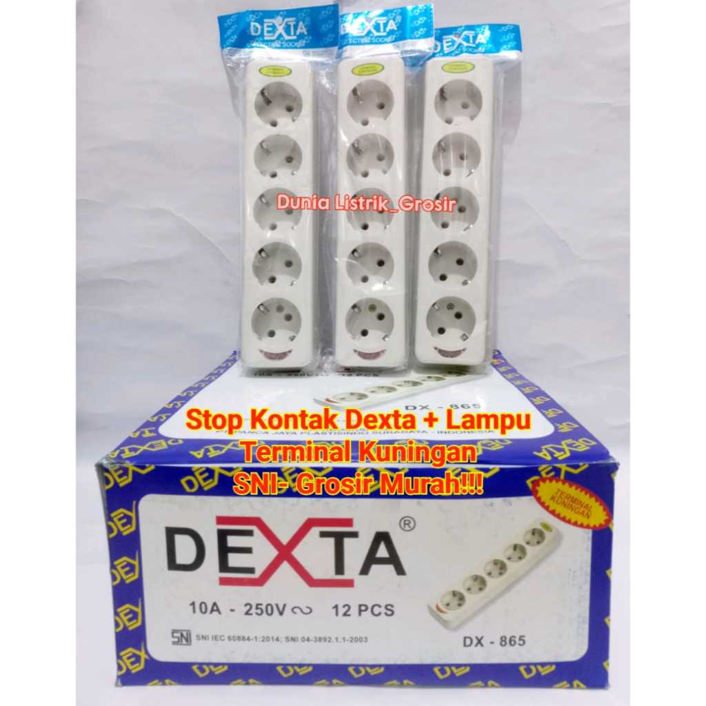 Jual GROSIR!!! Stop Kontak Listrik Arde 5 Lubang Terminal Kuningan ...