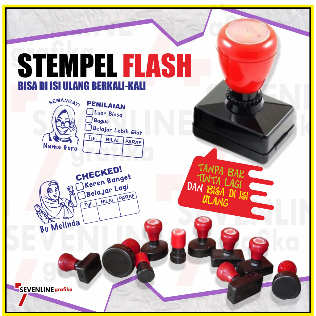 Jual Stempel Nilai Paraf Tanggal Guru Versi Indonesia 27 x 55mm ...