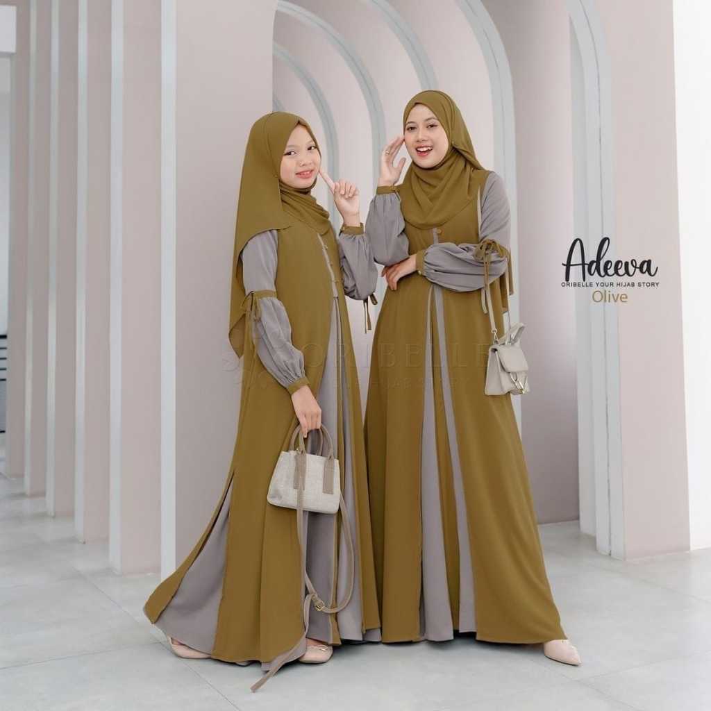Jual Gamis Couple Ibu Dan Anak Remaja Inner Dress Outer Pasmina set ...