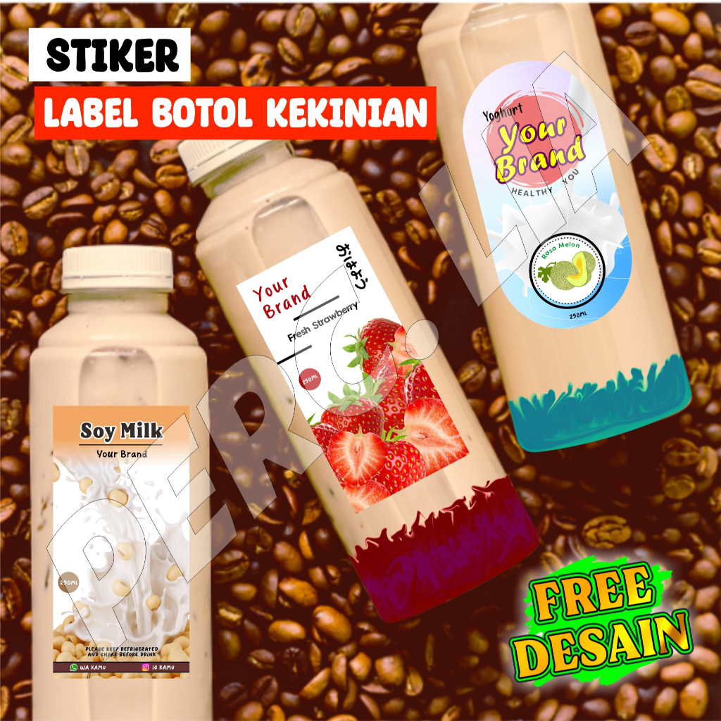 Jual Stiker Label Botol Gloss Susu / Cetak Stiker Vynil Gloss Susu Anti ...