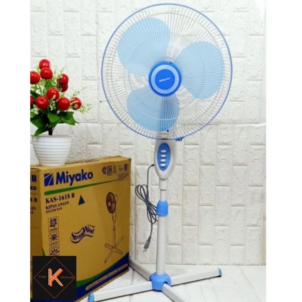 Jual KIPAS ANGIN BERDIRI/ STAND FAN MIYAKO KAS 1618 B-PL KAKI SILANG 16 ...