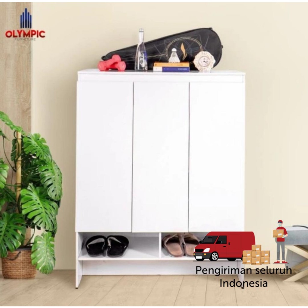 Jual Lemari Rak Sepatu tertutup putih minimalis kapasitas besar LUAR ...