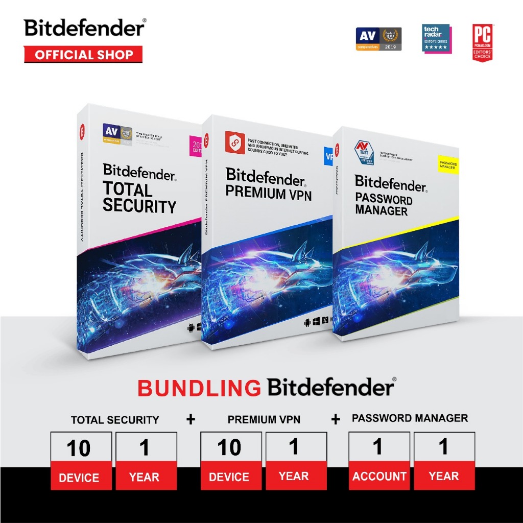 Jual Bundle Bitdefender Total Security + VPN + Password Manager ...