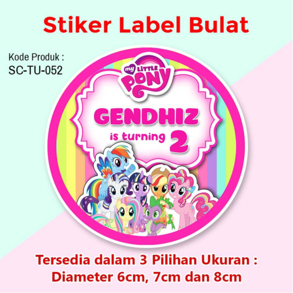 Jual STIKER ULANG TAHUN MY LITTLE PONY ANAK STICKER LABEL BOX TUMPENG ...