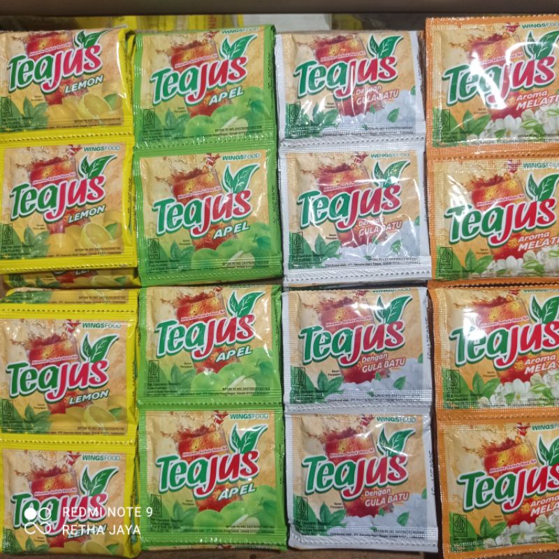Jual Tea Jus Renceng isi 10pcs/Tea Jus Gula Batu,Apel,Melati,Lemon ...