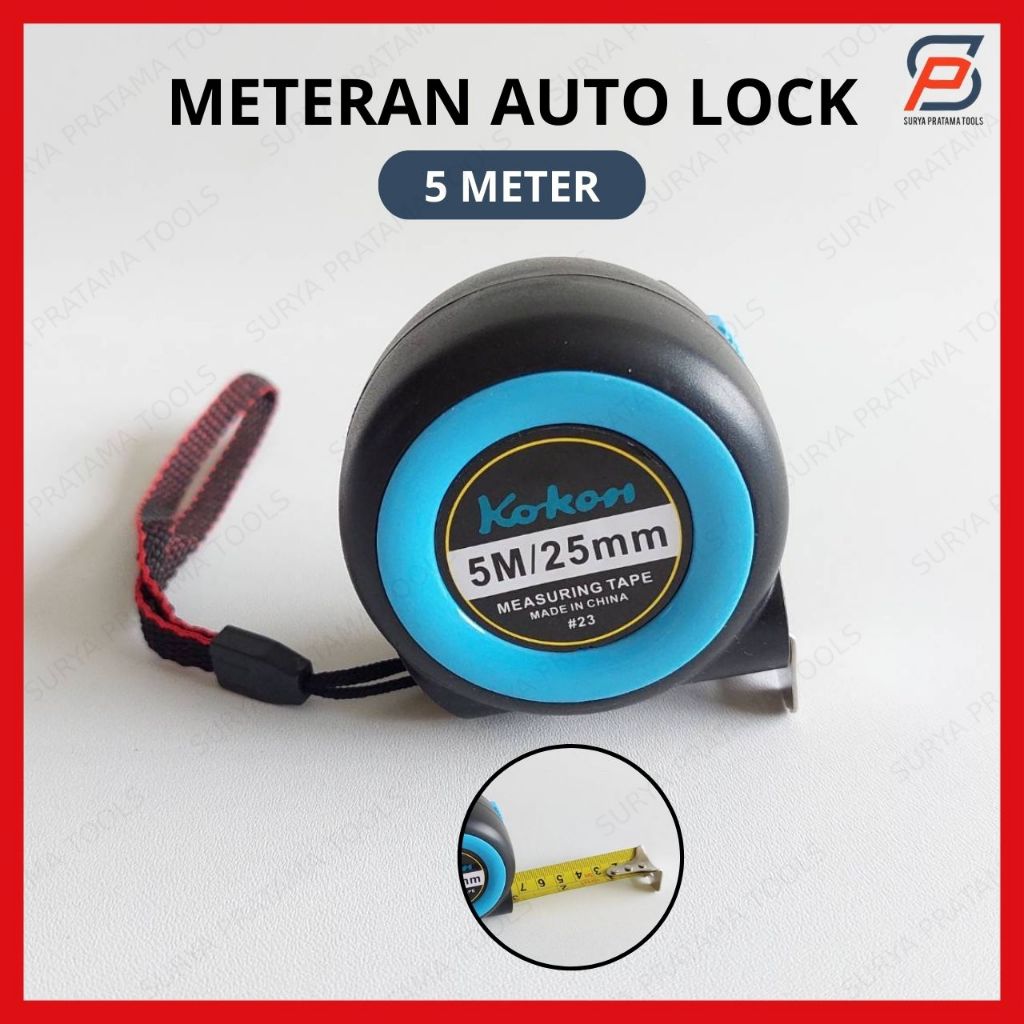 Jual Meteran Auto Stop 5 Meter / Meteran Tukang 5m Auto Lock 5 Meter ...