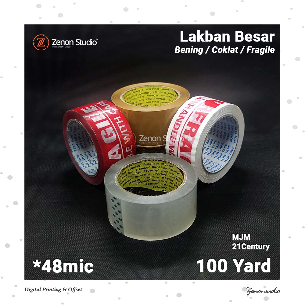 Jual Lakban Fragile/Bening/Coklat 100 Yard x 48 Mm x 48 Mic Sticky N Strong Packing | Shopee ...