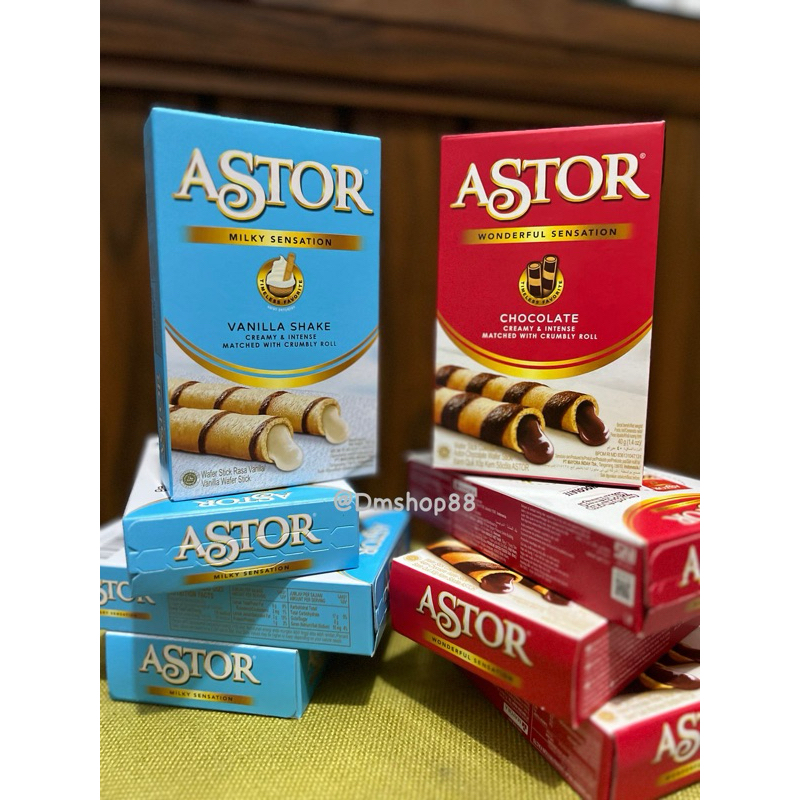 Jual ASTOR WAFER ROLL STICK KOTAK 40GR COKLAT / VANILA / MACHA | Shopee Indonesia
