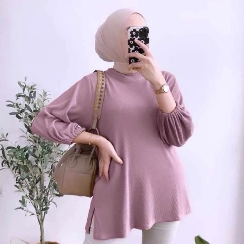 Jual Atasan Blouse Rajut Oversize Tangan Balon / Batwing | Shopee Indonesia