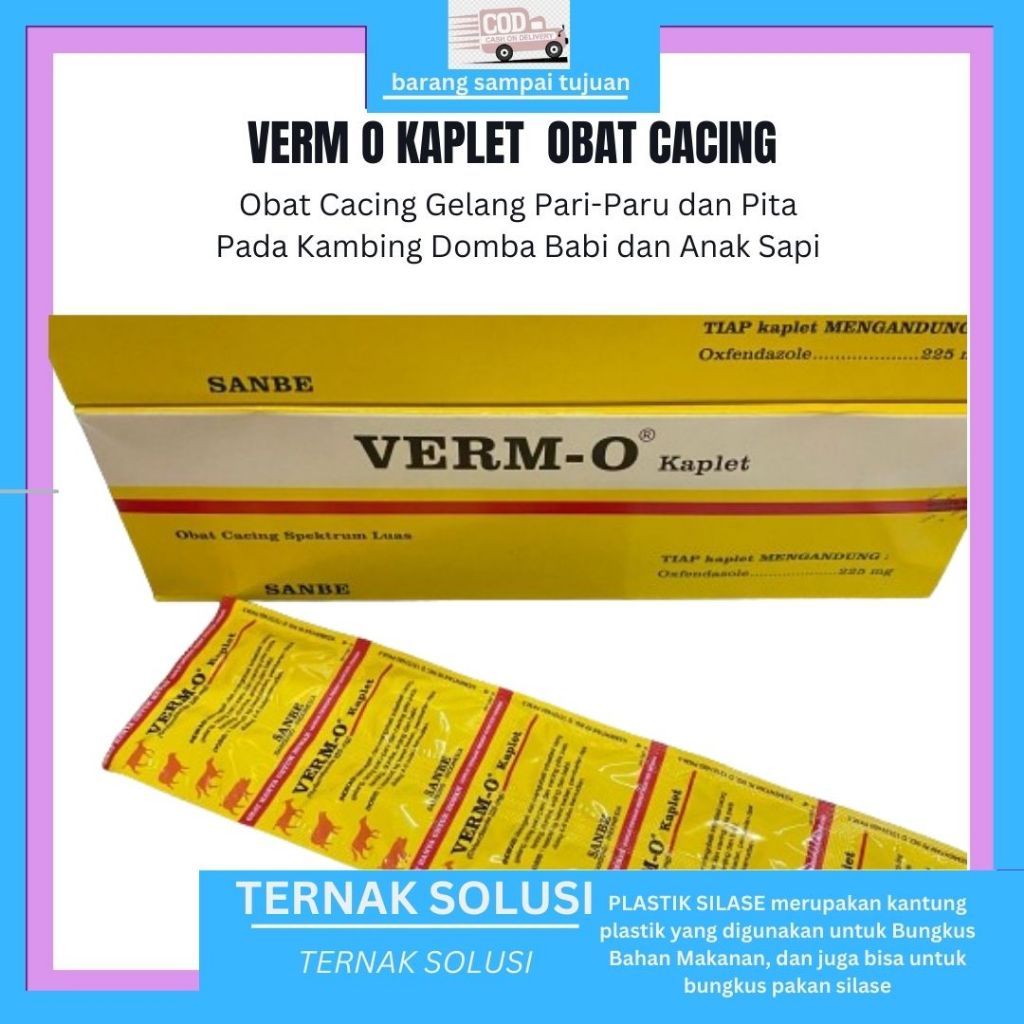 Jual VERM O KAPLET 1 Strip 10 Kaplet - Obat Cacing Gelang Pari-Paru dan ...