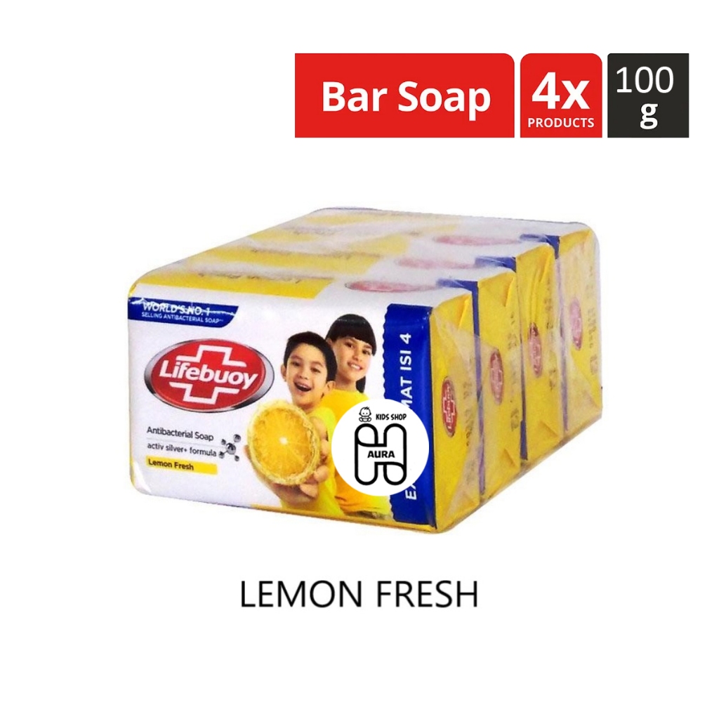 Jual Lifebuoy Batang Lemon Fresh Paket isi 4 Pcs 100gr | Lifebuoy Bar ...
