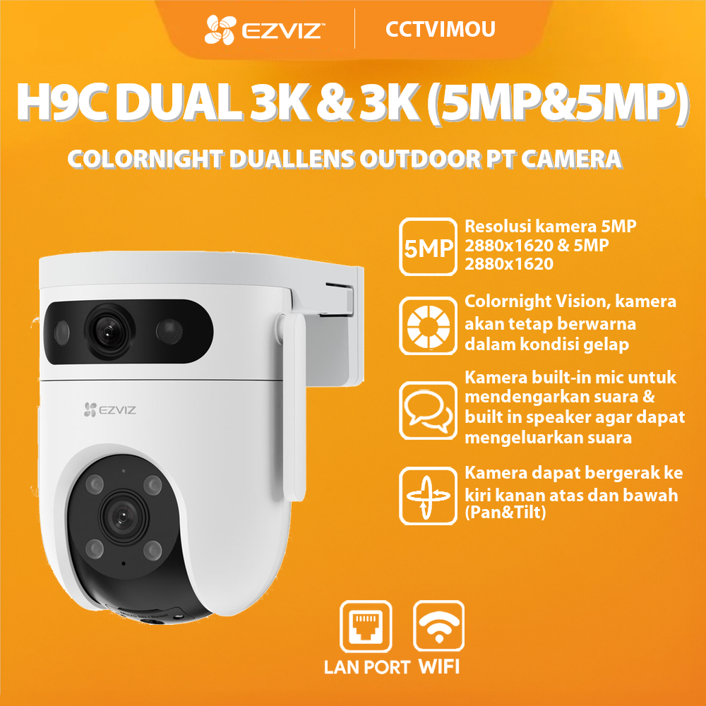 Jual EZVIZ H9C DUAL 3K & 3K (5MP&5MP) COLORNIGHT DUALLENS OUTDOOR PT CAMERA - NON | Shopee Indonesia