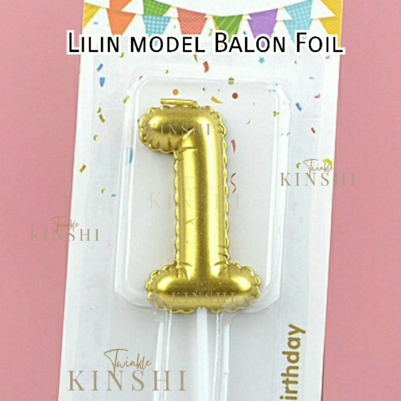 Jual Lilin angka model Balon foil untuk ulang tahun birthday warna gold ...