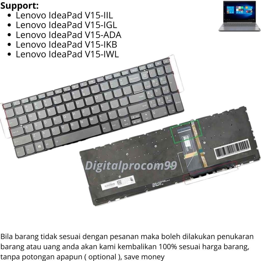 Jual Keyboard Lnovo IdeaPad V15-IIL V15-IGL V15-ADA V15-IKB V15-IWL new ...