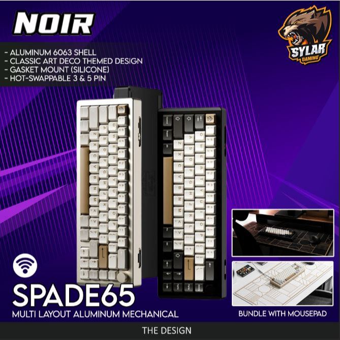 Jual Noir Spade 65 Aluminum Wireless Mechanical Keyboard Gasket Mount ...