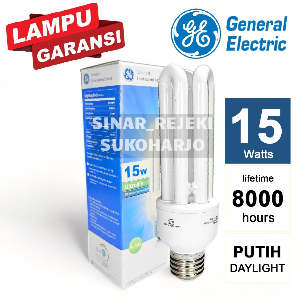 Jual GE LAMPU JARI LHE 3U 15W PUTIH | Shopee Indonesia