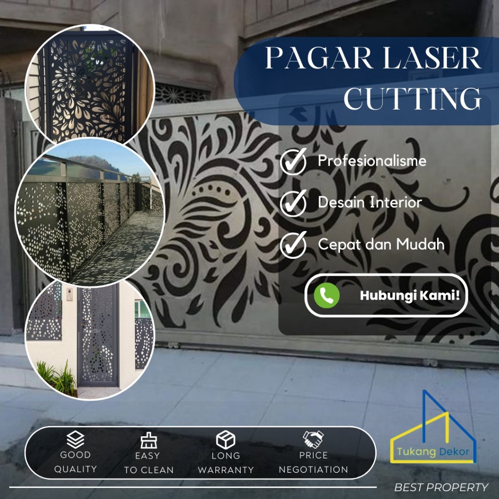 Jual Pagar Rumah Besi Motif Laser Cutting Mewah Custom Plat 1,2mm ...