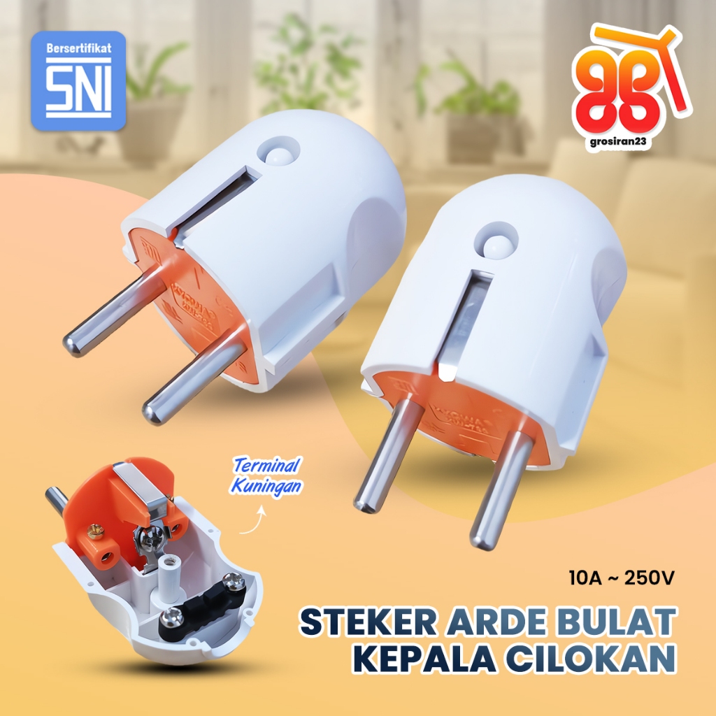 Jual Steker Arde Bulat SNI Colokan Bulat Grosir Colokan Arde Listrik ...