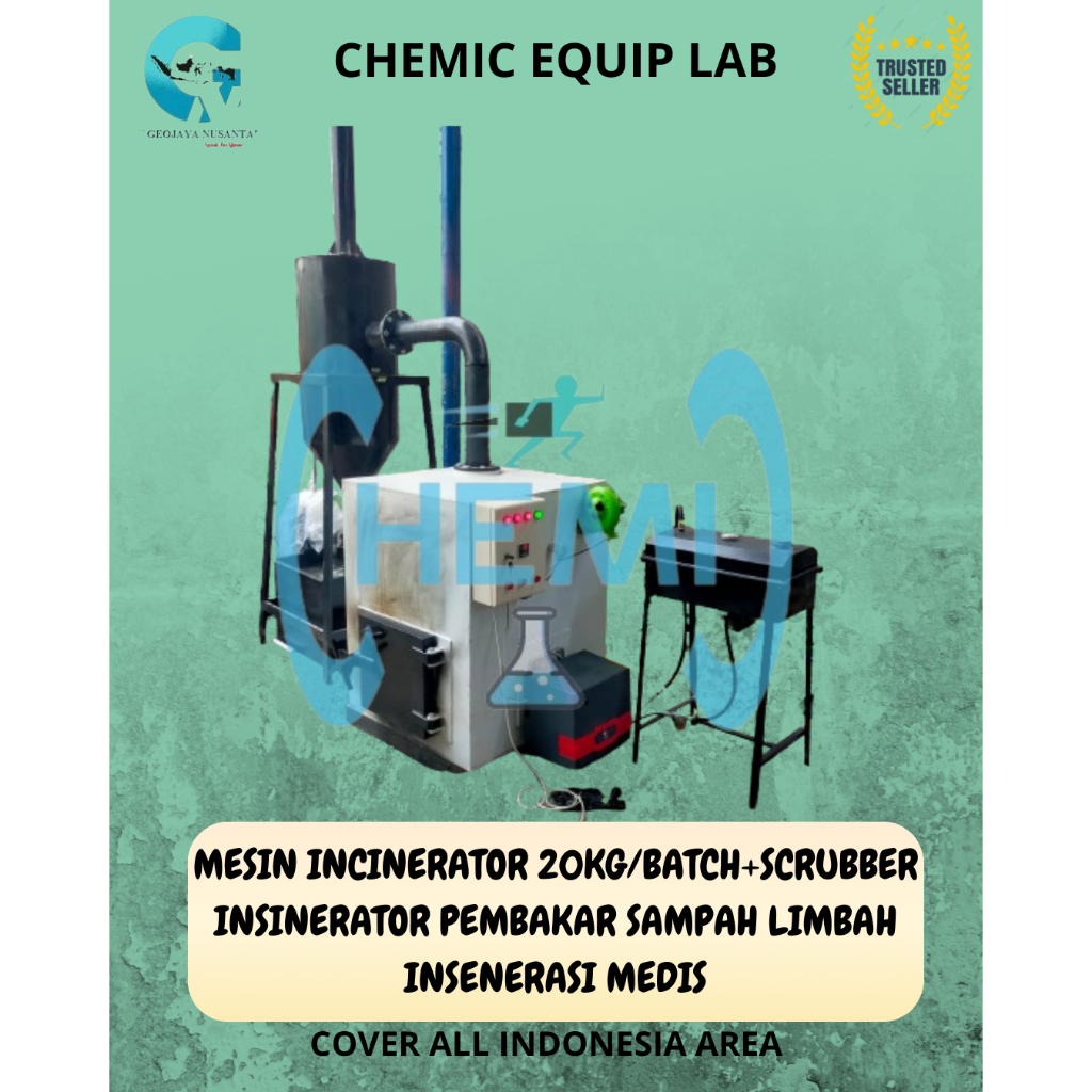 Jual MESIN INCINERATOR 20KG/BATCH+SCRUBBER INSINERATOR PEMBAKAR SAMPAH ...