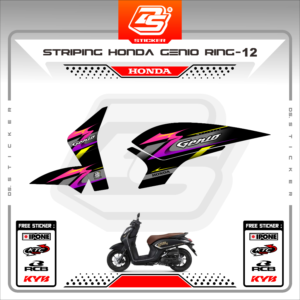 Jual Sticker Striping Genio Stiker honda Genio 2022 2023 2024 DS002 ...